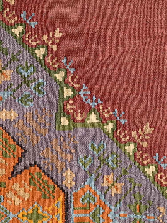 Large Vintage Bulgarian Kotlenski Kilim Rug 254x387cm