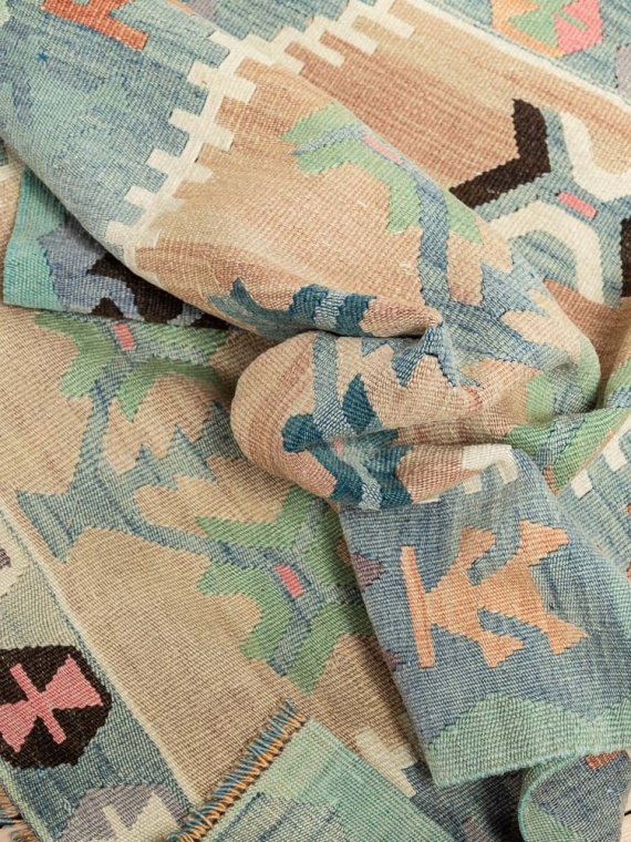 Vintage Turkish Esme Kilim Rug 132x196cm - YASHAR BISH