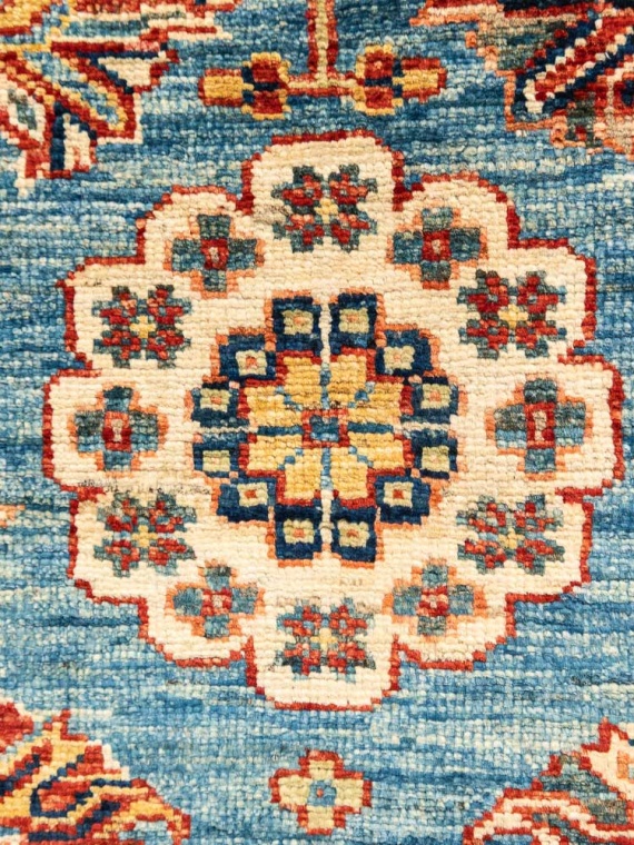 Original Large Fine Blue Cream Afghan Ziegler Carpet 209x300cm