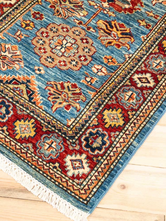 Original Large Fine Blue Cream Afghan Ziegler Carpet 209x300cm