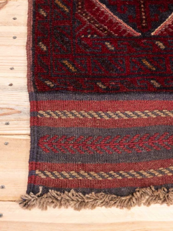 Narrow Afghan Mixed Weave Moshwani Runner Rug 59x231cm For A Hallway