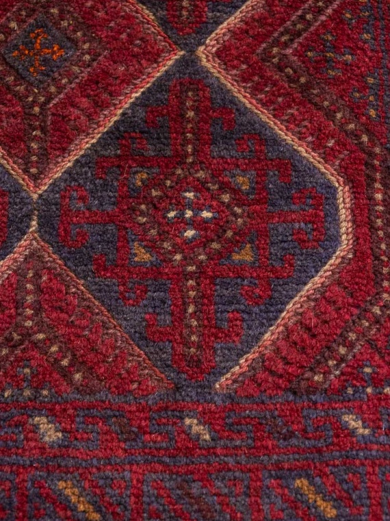 Narrow Afghan Mixed Weave Moshwani Runner Rug 59x231cm For A Hallway