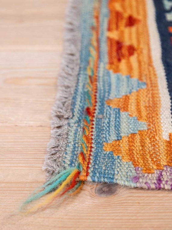 Very Long Afghan Vegetable Dyed Kilim Runner Rug 86x487cm