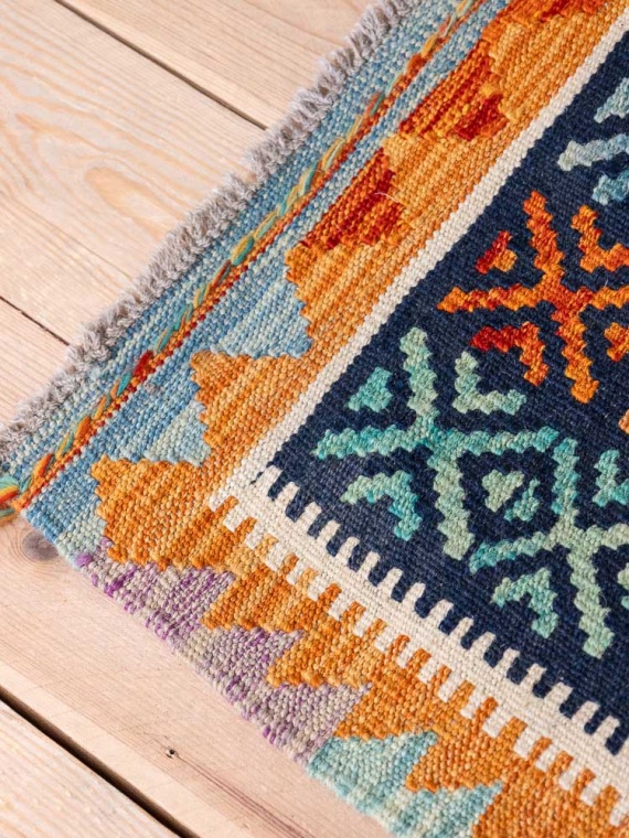 Long Afghan Vegetable Dyed Kilim Runner Rug 79x301cm | Yashar Bish