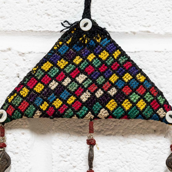 TT568 Hand Stitched Old Afghan Lucky Amulet - Good Luck Charm