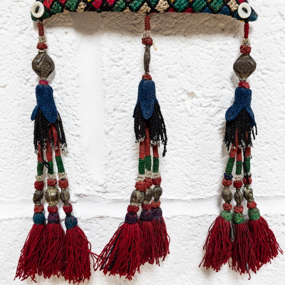 TT568 Hand Stitched Old Afghan Lucky Amulet - Good Luck Charm