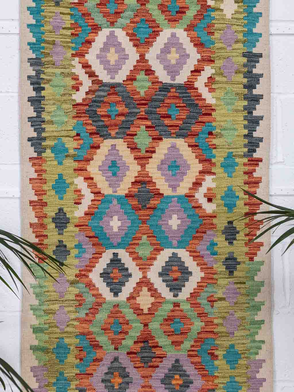 Long Afghan Vegetable Dyed Kilim Runner Rug 79x301cm | Yashar Bish
